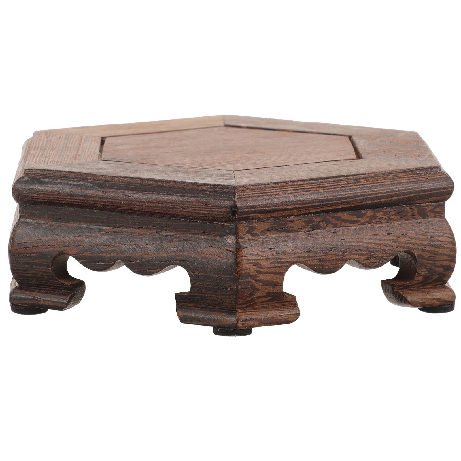 MLINS Wooden Display Stand for Vases and Crafts Brown Wood Base for ...