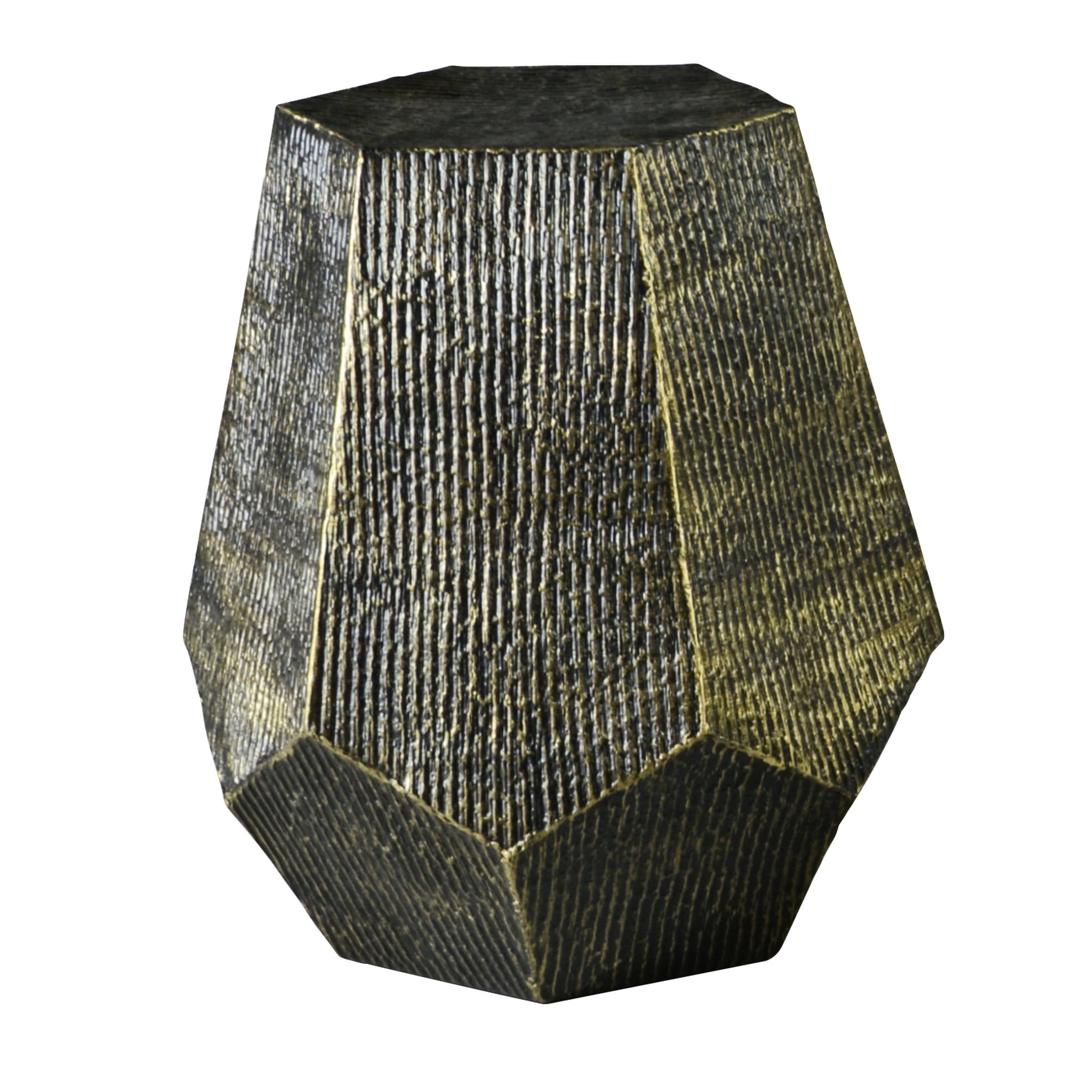Hexagon End Table In Gold, Fashioned From Hand-stamped Iron 's Golden ...