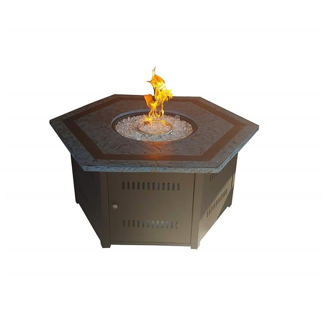 Hexagon Fire Pit - Blue & Mocha Black - Walmart.com