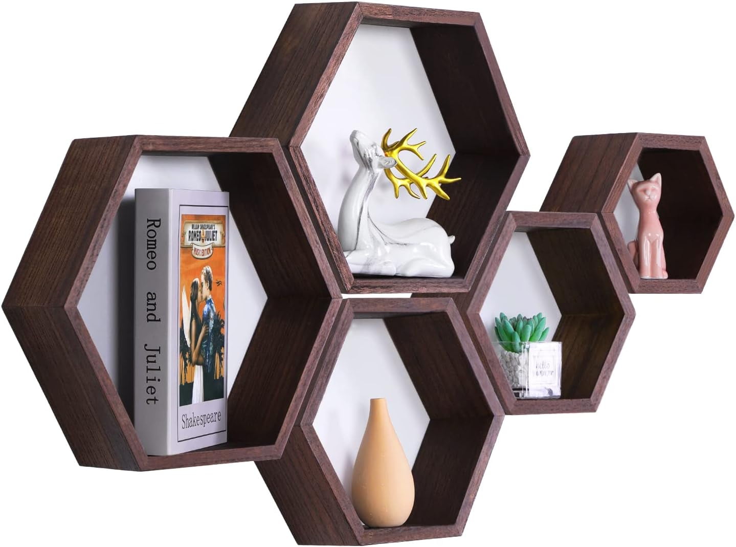 Hexagon Floating Shelves,Hycomb Shelf Set of ,Octagon Shelves Wall ...