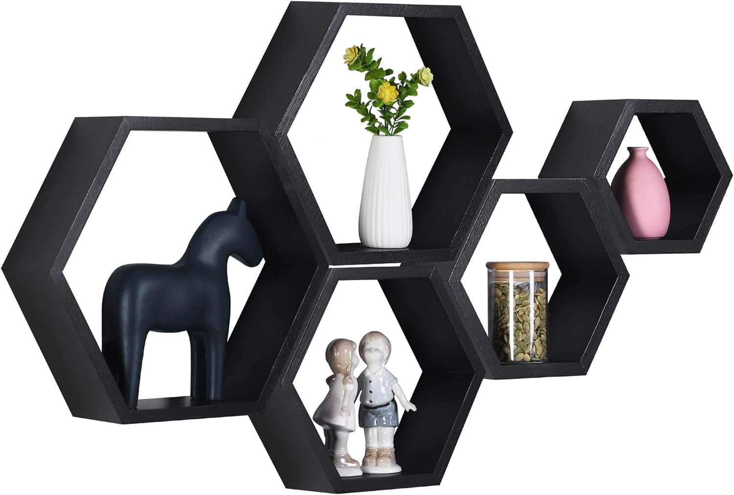 Hexagon Floating Shelves Honeycomb Shelf Set of 5 Octagon Shelves Wall ...