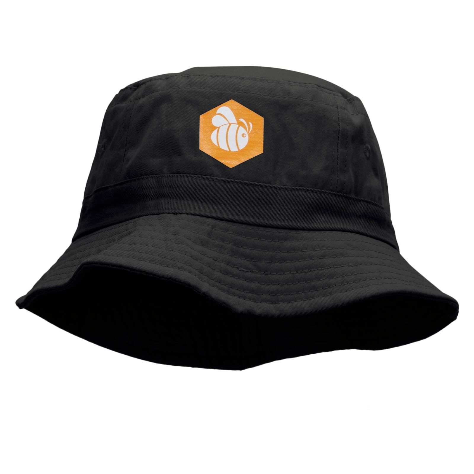 Hexagon Flying Bee Heat Transfer Bucket Hat - Black OSFM - Walmart.com