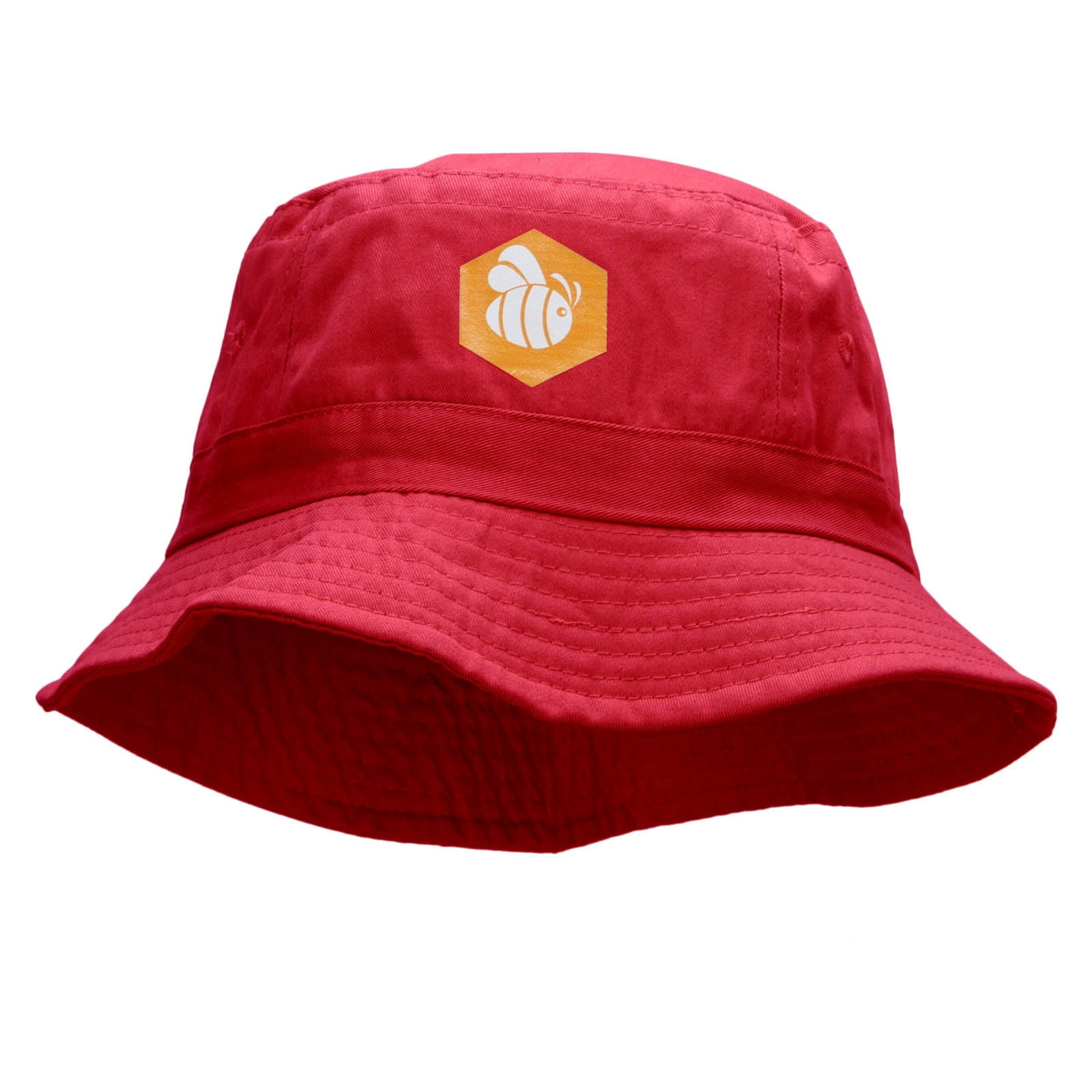 Hexagon Flying Bee Heat Transfer Bucket Hat - Red OSFM - Walmart.com