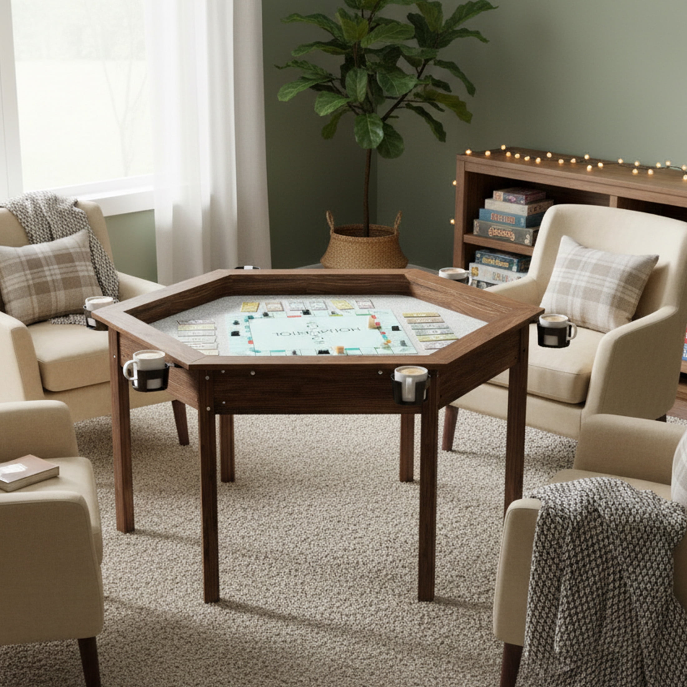 Hexagon Game Table, Board Game Table with Removable Table Top, Gaming ...