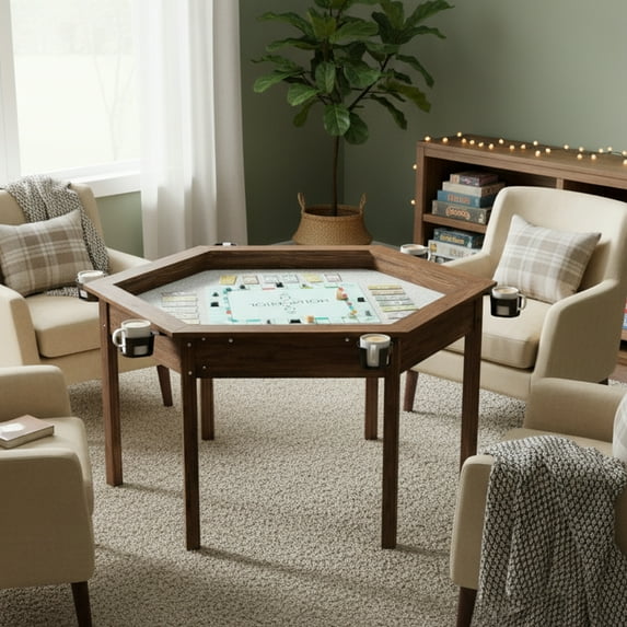Hexagon Game Table, Board Game Table with Removable Table Top, Gaming ...