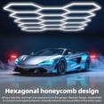 Hexagon Garage Lights, 3/5/8/11/14 Grids RGB LED Lights, 6500K ...