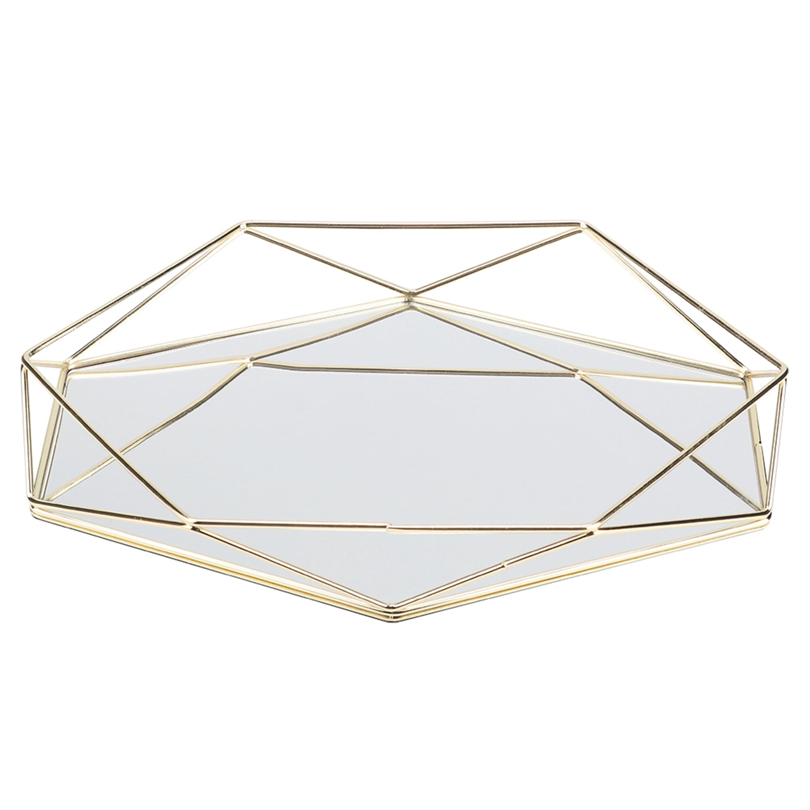 Hexagon Gold Metal Bathroom Vanity Organizer Tray - Walmart.com