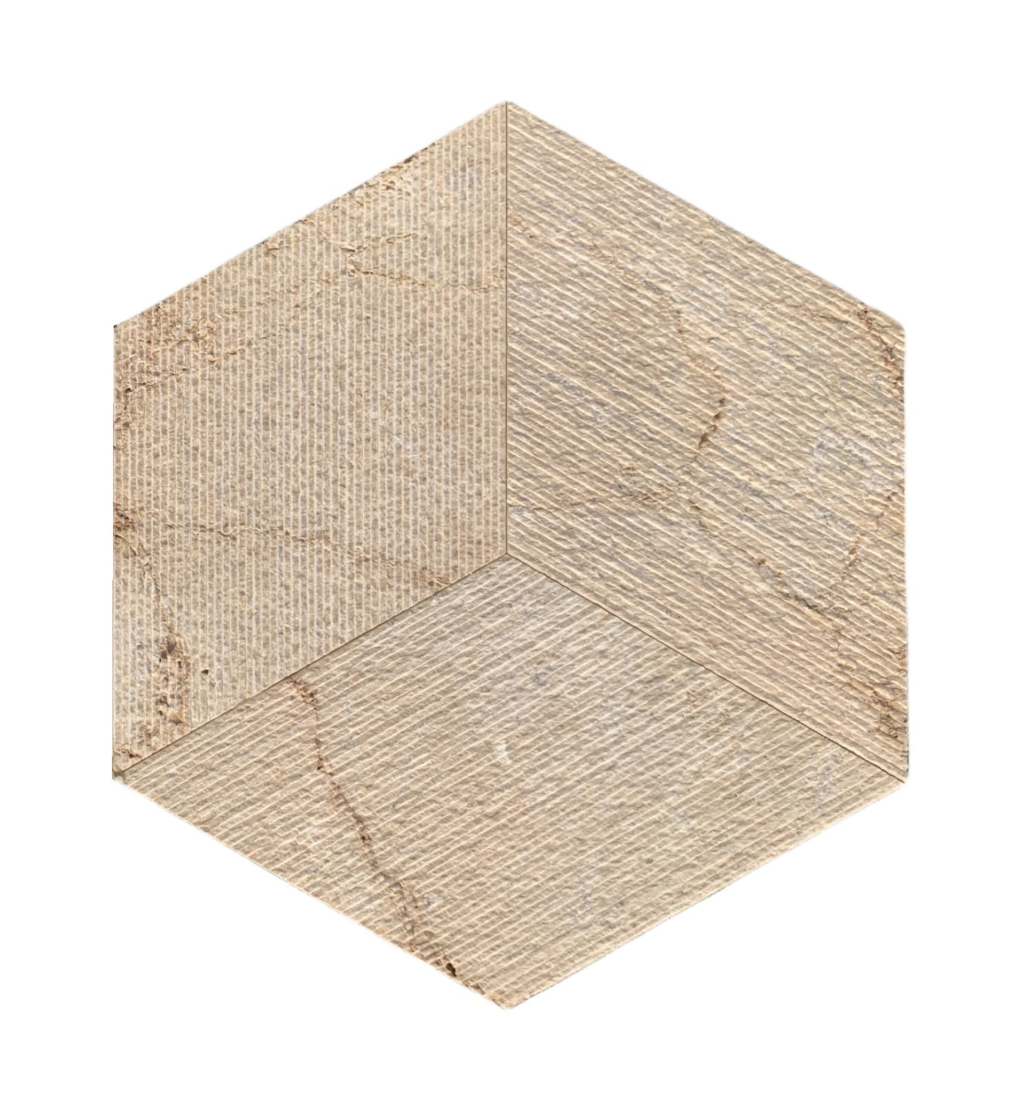 Hexagon Gold Yellow Beige Marble Wall Tiles, FS Textured 3D Fluted ...