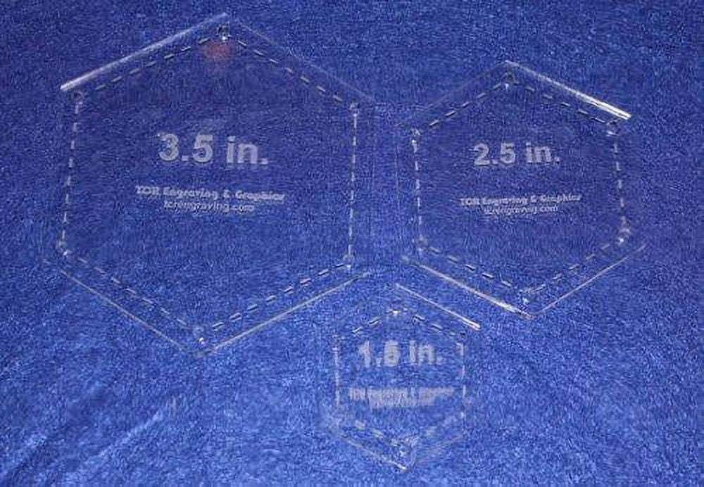 Hexagon Half Size Templates. 1.5", 2.5", 3.5" - Clear 1/8" - Walmart.com