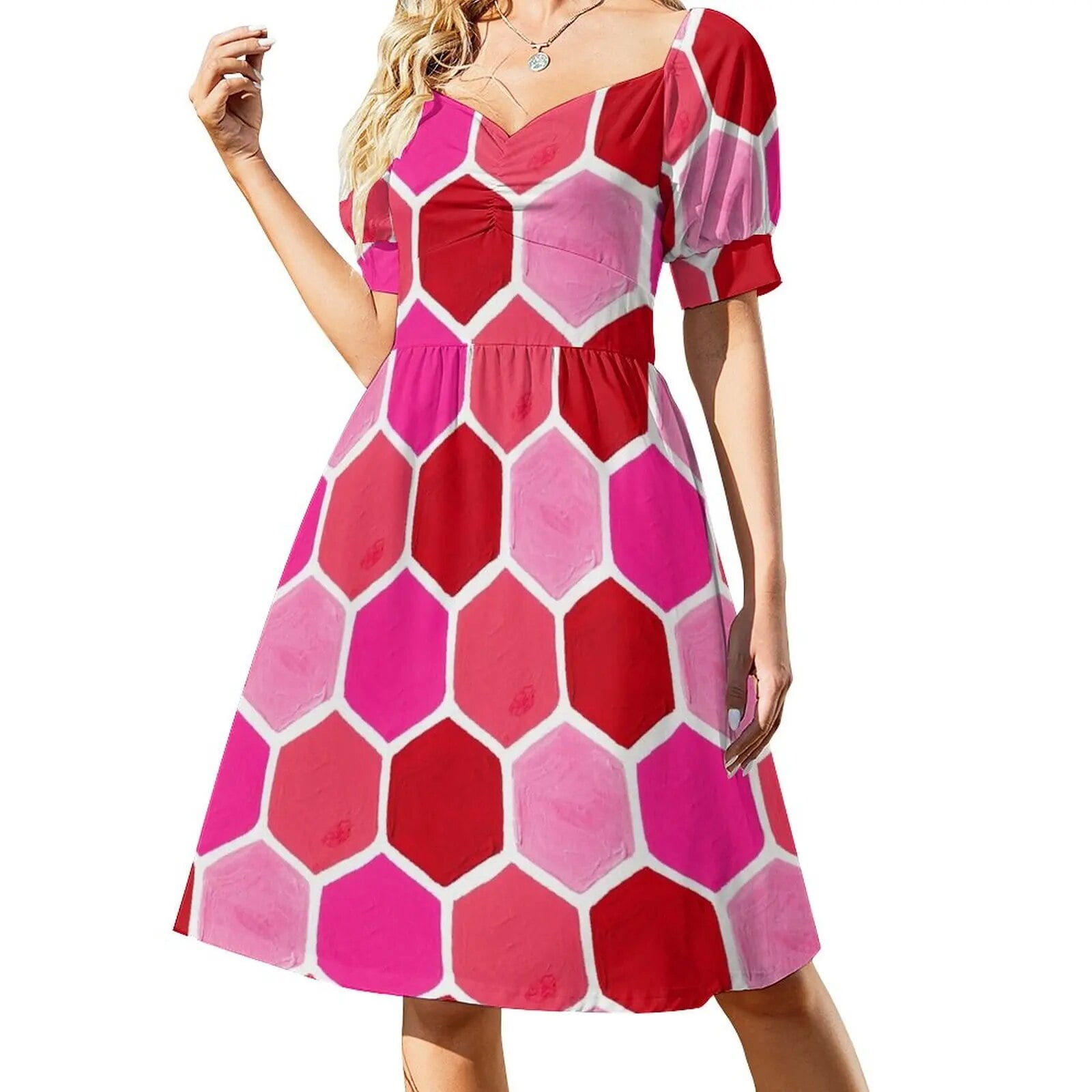 Hexagon Honeycomb Pattern – Valentine Palette Dress dresses summer ...