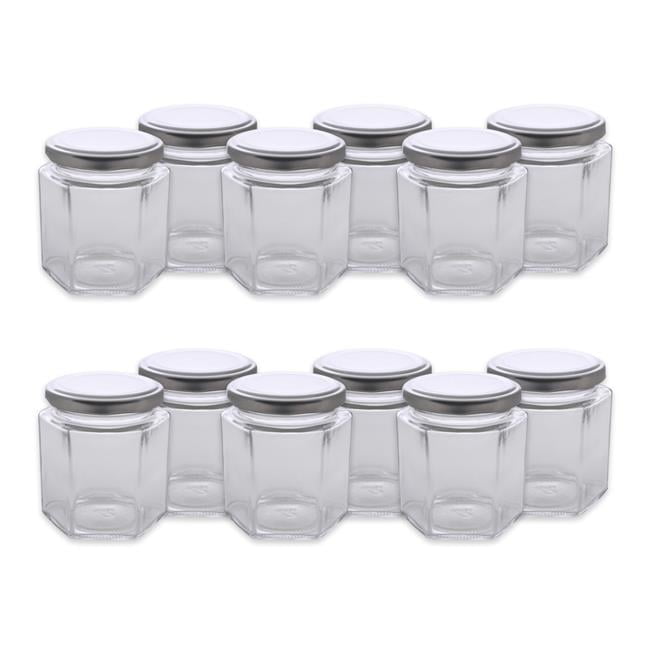 Hexagon Jars With Silver Lids - Set of 12 - Walmart.com