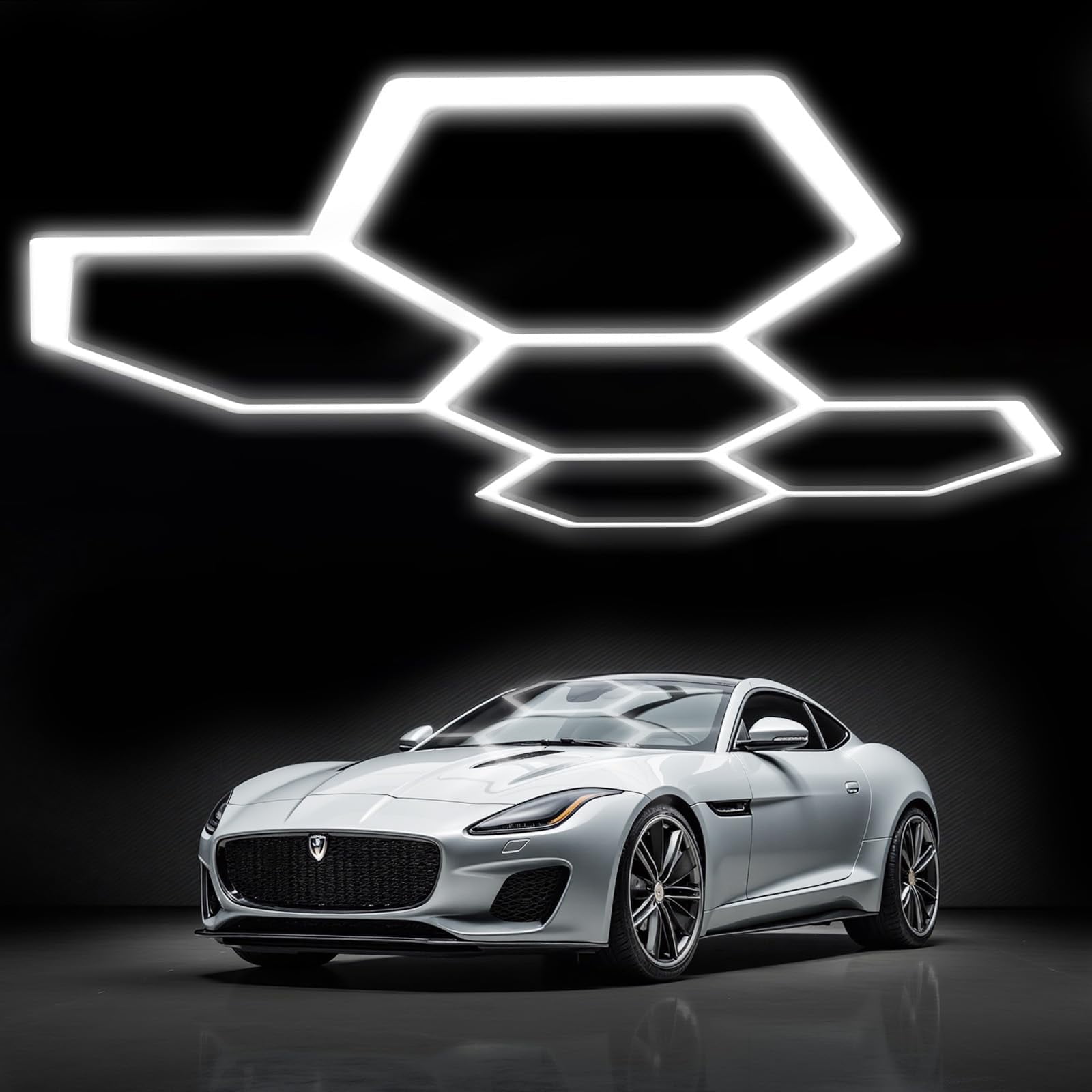 Hexagon LED Garage Lights, 26400LM Super Bright 5 Hex Honeycomb Car ...