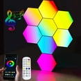 RGB LED Hexagon Light Panels, 8 Pack with APP, Remote, Music Sync for ...