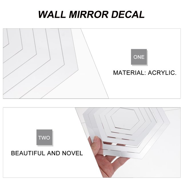 Hexagon Mirror Stickers Set 1 Set 24pcs Hexagon Mirror Wall Sticker