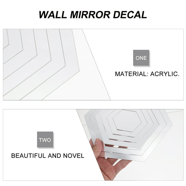 Hexagon Mirror Stickers Set 1 Set 24pcs Hexagon Mirror Wall Sticker