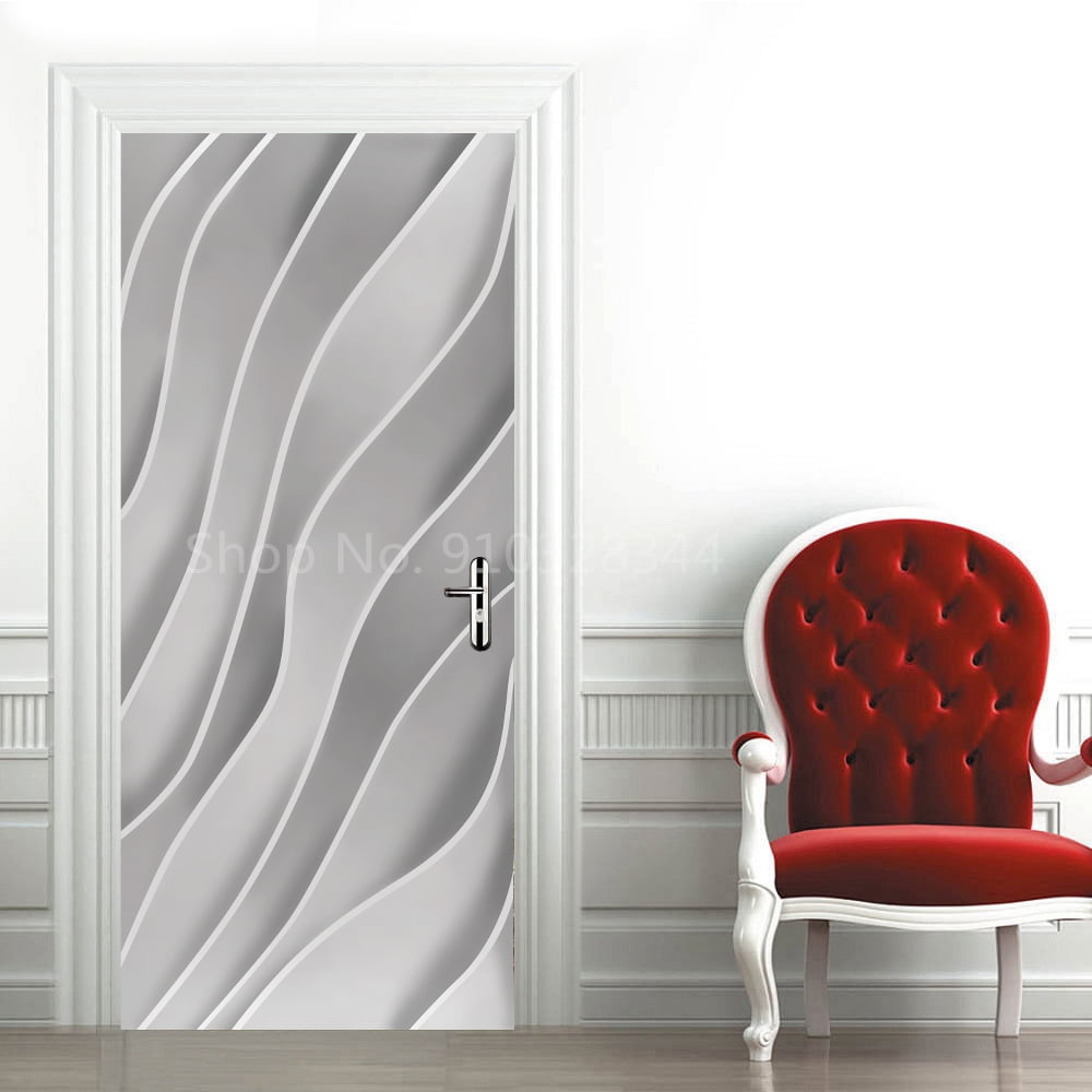 Hexagon Pattern Door Sticker 3D Wallpaper Self Adhesive Removable Mural ...