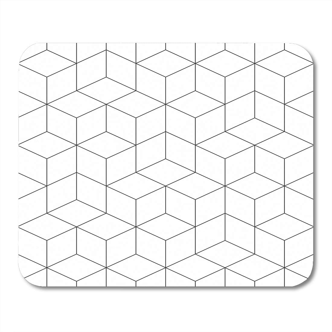 Hexagon Pattern Geometric Hexaganal Cube Modern Black and White Simple ...