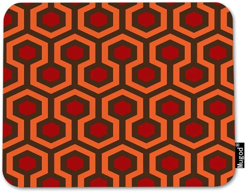 Hexagon Pattern Mouse Pad Geometric Trellis Polygon Red Orange Dark ...