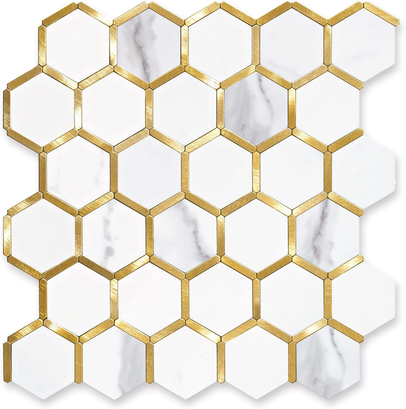 Hexagon Peel and Backsplash Tile, Backsplash for Kitchen and Bathroom ...
