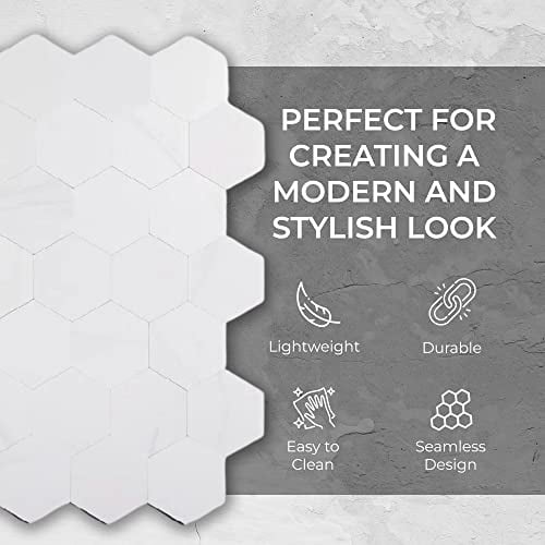 Hexagon Peel and Stick Backsplash Tile Stickers for Kitchen, Bathroom ...