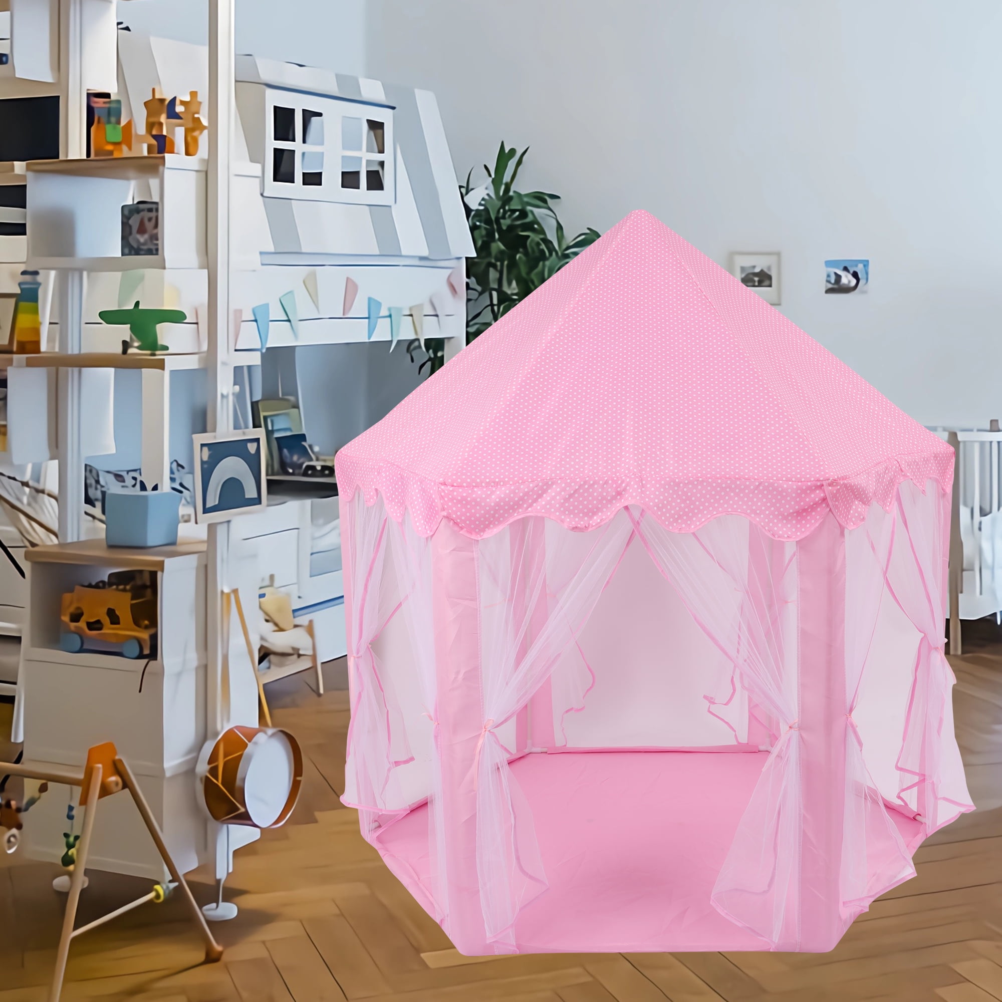 Hexagon Playhouse Castle Tent Children Princess Castle Tent Fairy Play ...