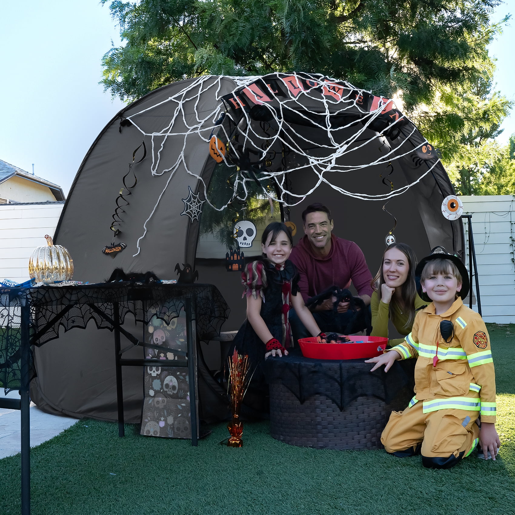 Hexagon Pop-Up Sun Shade Canopy with Ventilated Mesh Walls, UPF 50+ UV ...