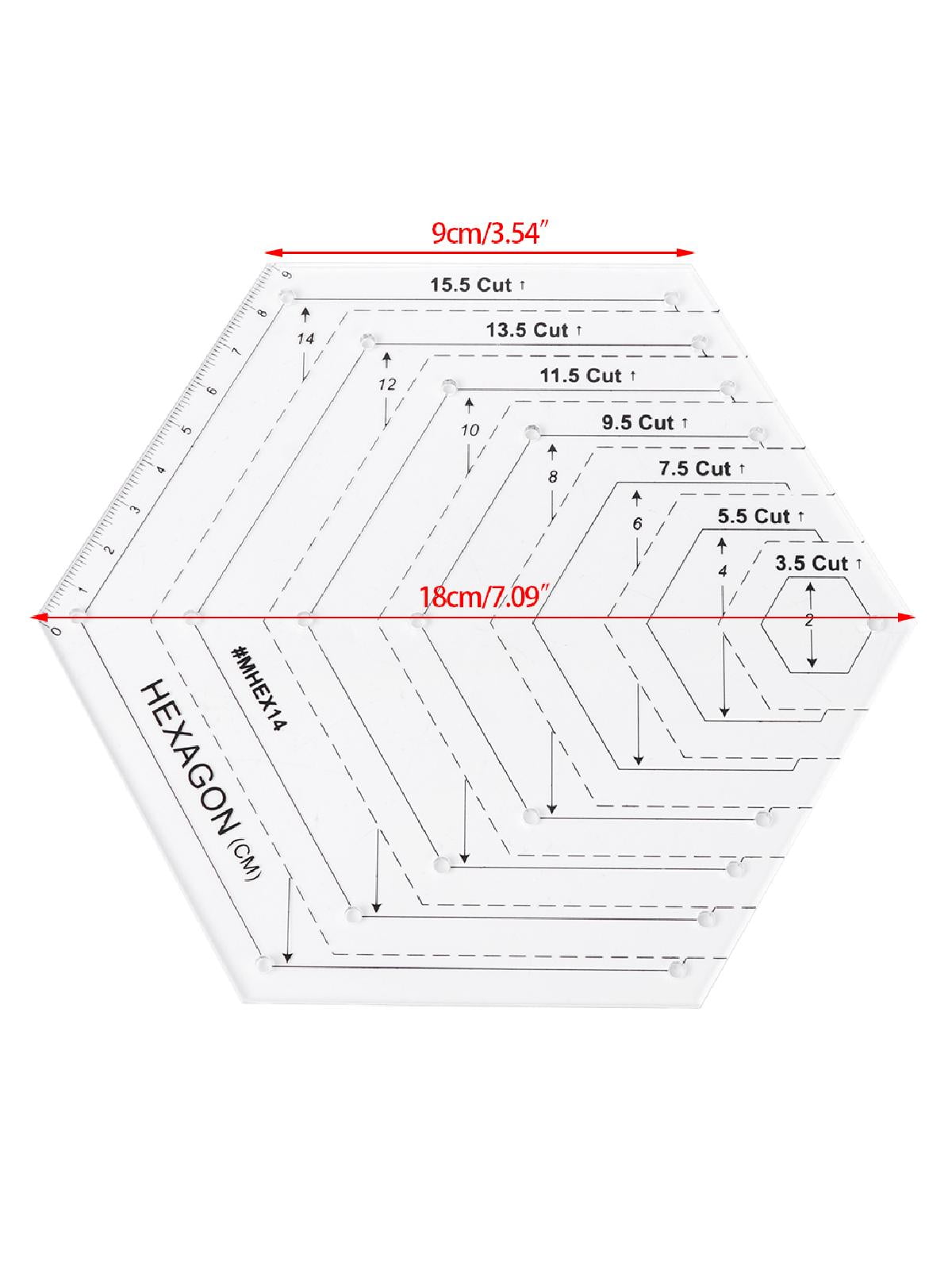 Hexagon Quilting Ruler Patchwork Plastic Template DIY Sewing Tools ...