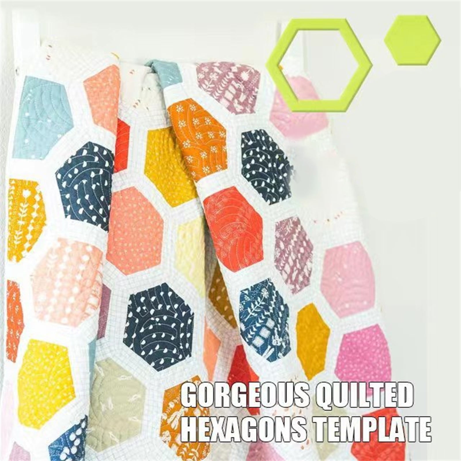 Hexagon Quilting Ruler Set with Etched Lines for Accurate Cutting and ...