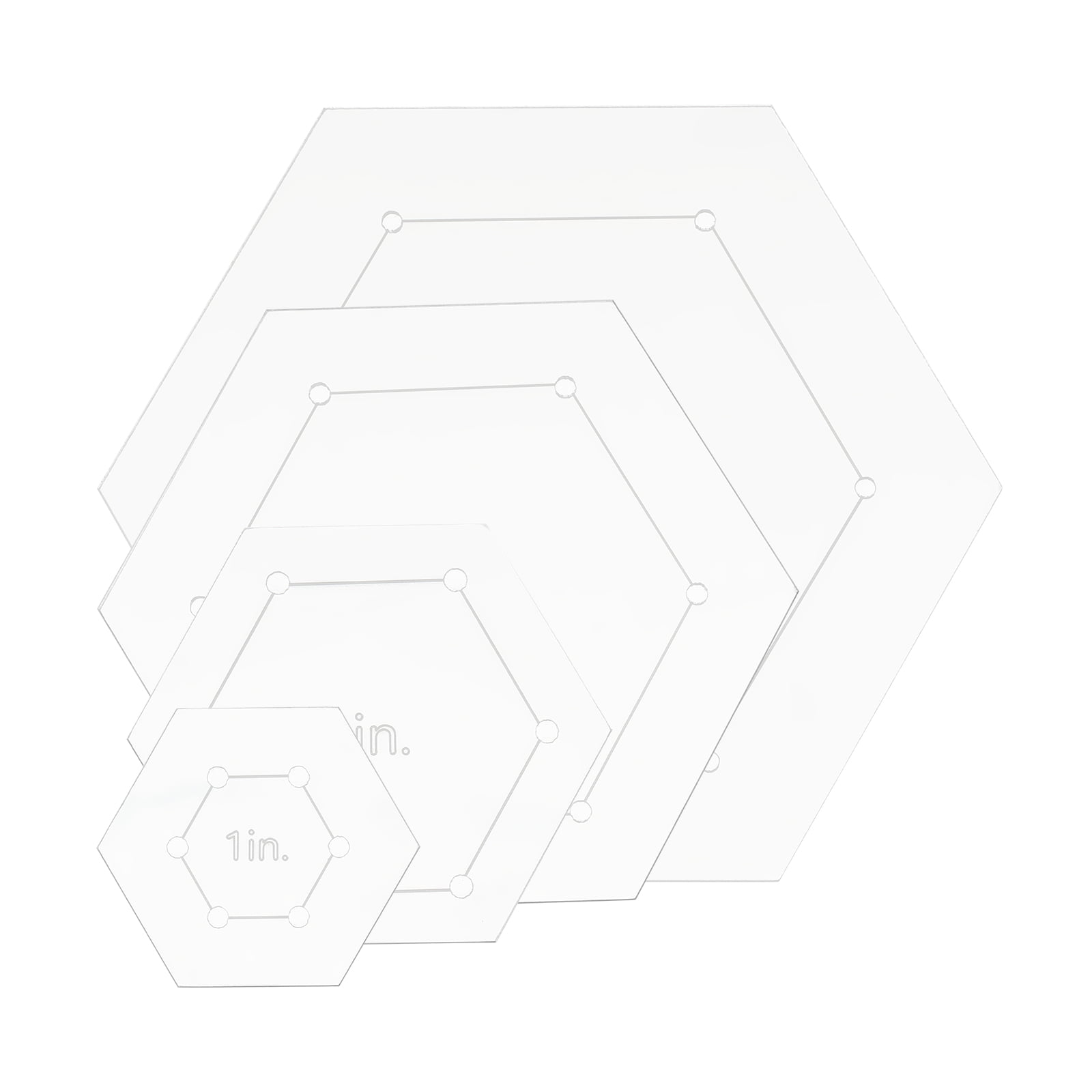 Hexagon Quilting Template Set, 1 Inch 2 Inch 3 Inch 4 Inch Acrylic ...