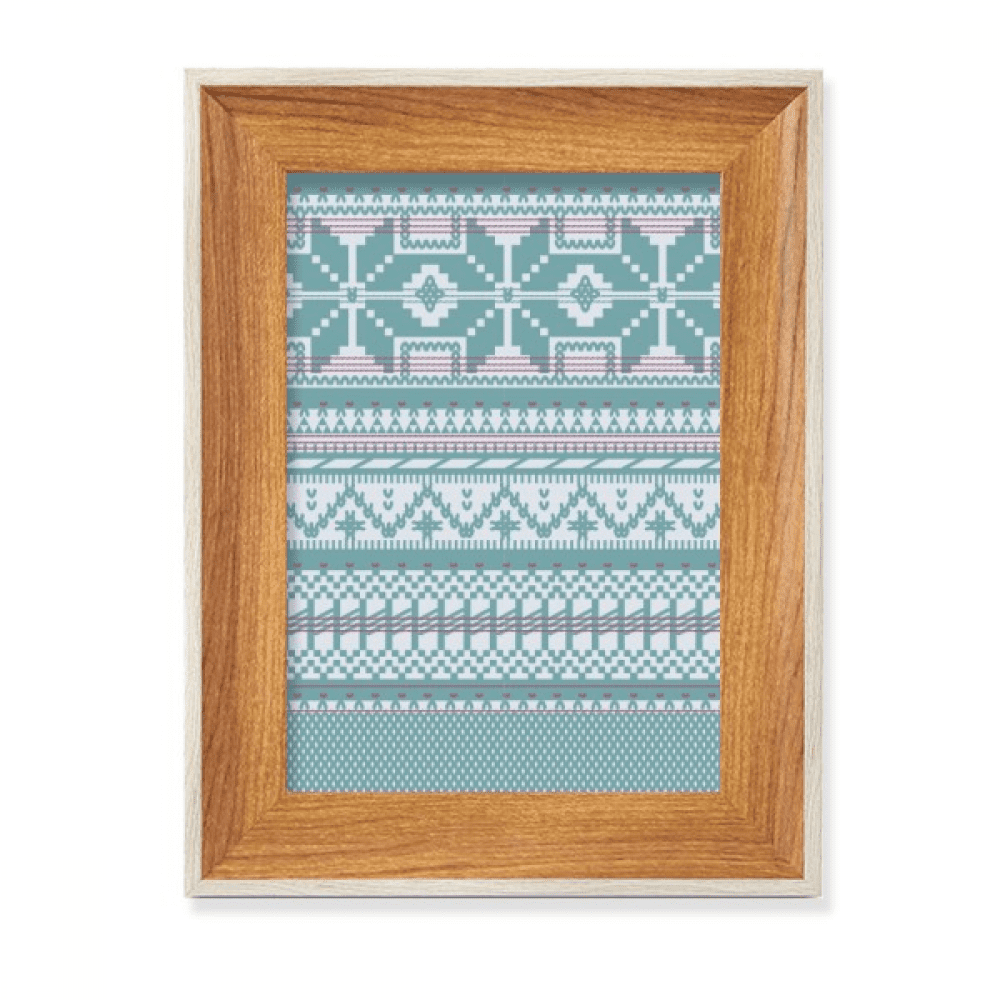 Hexagon Rhombus Dots Nordic Pattern Desktop Wooden Photo Frame Display ...