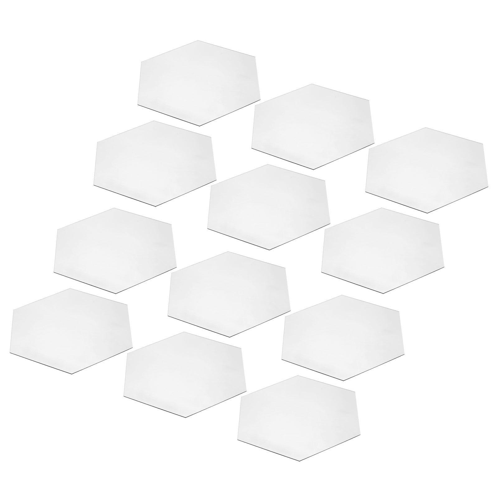 Hexagon Shape Mirror Tiles, 12Pcs 7.87" x 6.81" Wall Acrylic Mirror ...