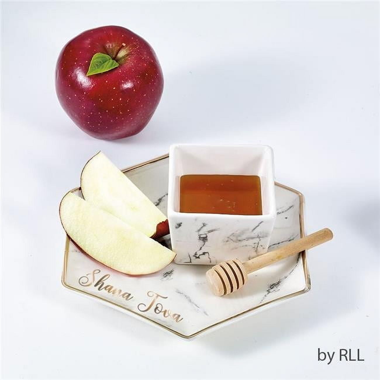 Hexagon Shaped Porcelain Apple & Honey Dish Set - Walmart.com
