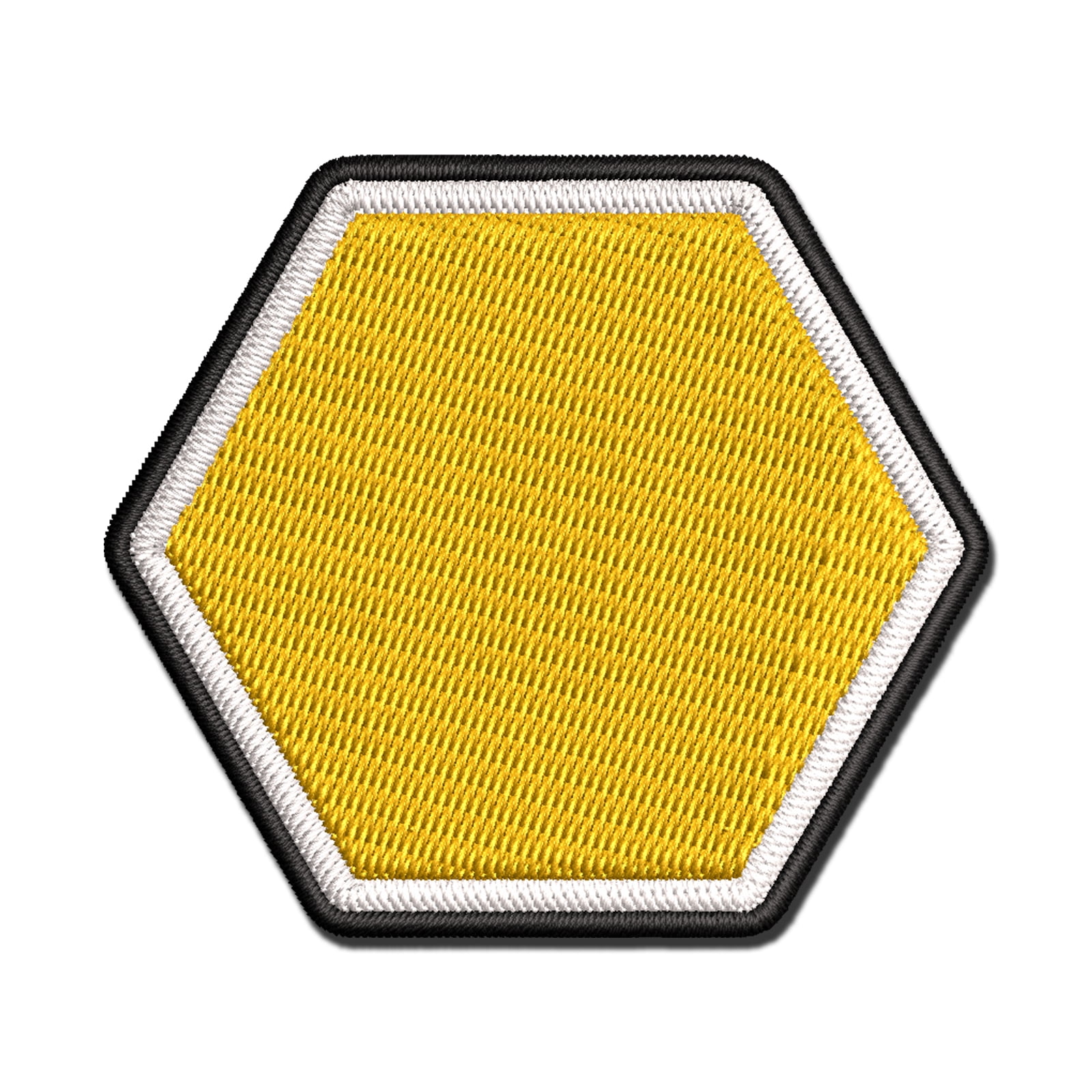 Hexagon Solid Applique Multi-Color Embroidered Hook & Loop Patch - 2.5 ...