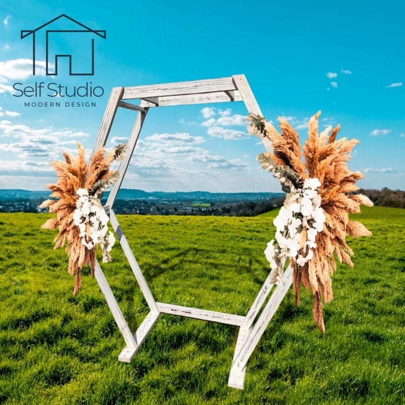 Hexagon Wedding Arch Plans – 7ft Rustic Wooden Arbor Guide Hard Copy ...
