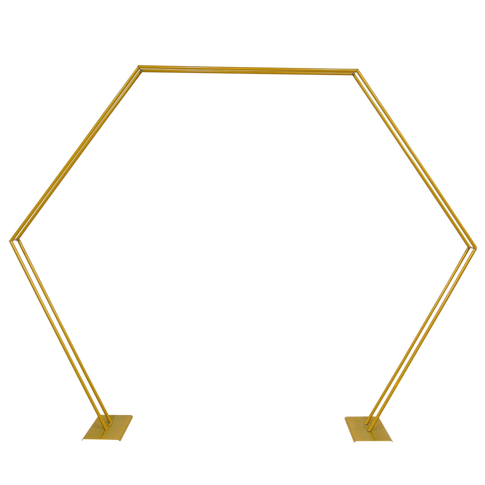 Hexagon Wedding Arch for Ceremony Gold Iron Arch Hexagon Backdrop Stand ...