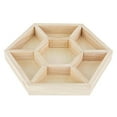 Hexagon Wooden Trays with sections 6 Pack 8.5"X8.5"X1" - Walmart.com
