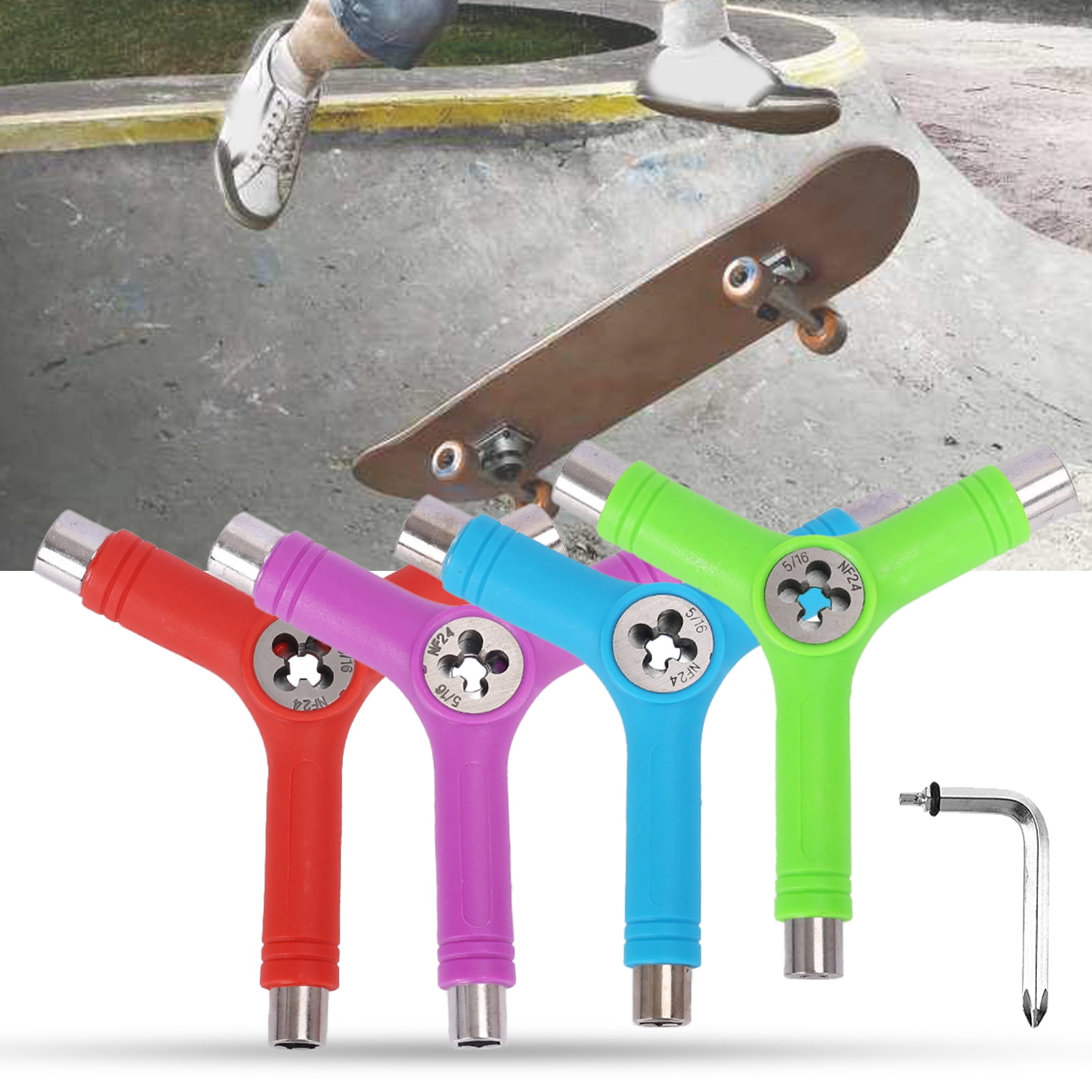 Hexagon Wrench All-in-One Design Multi-function Portable Skateboard Y ...