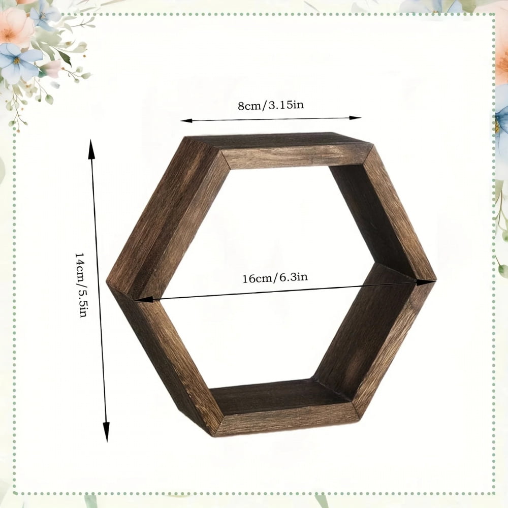 Hexagon floating wall shelf, hexagon storage rack - for home decoration ...