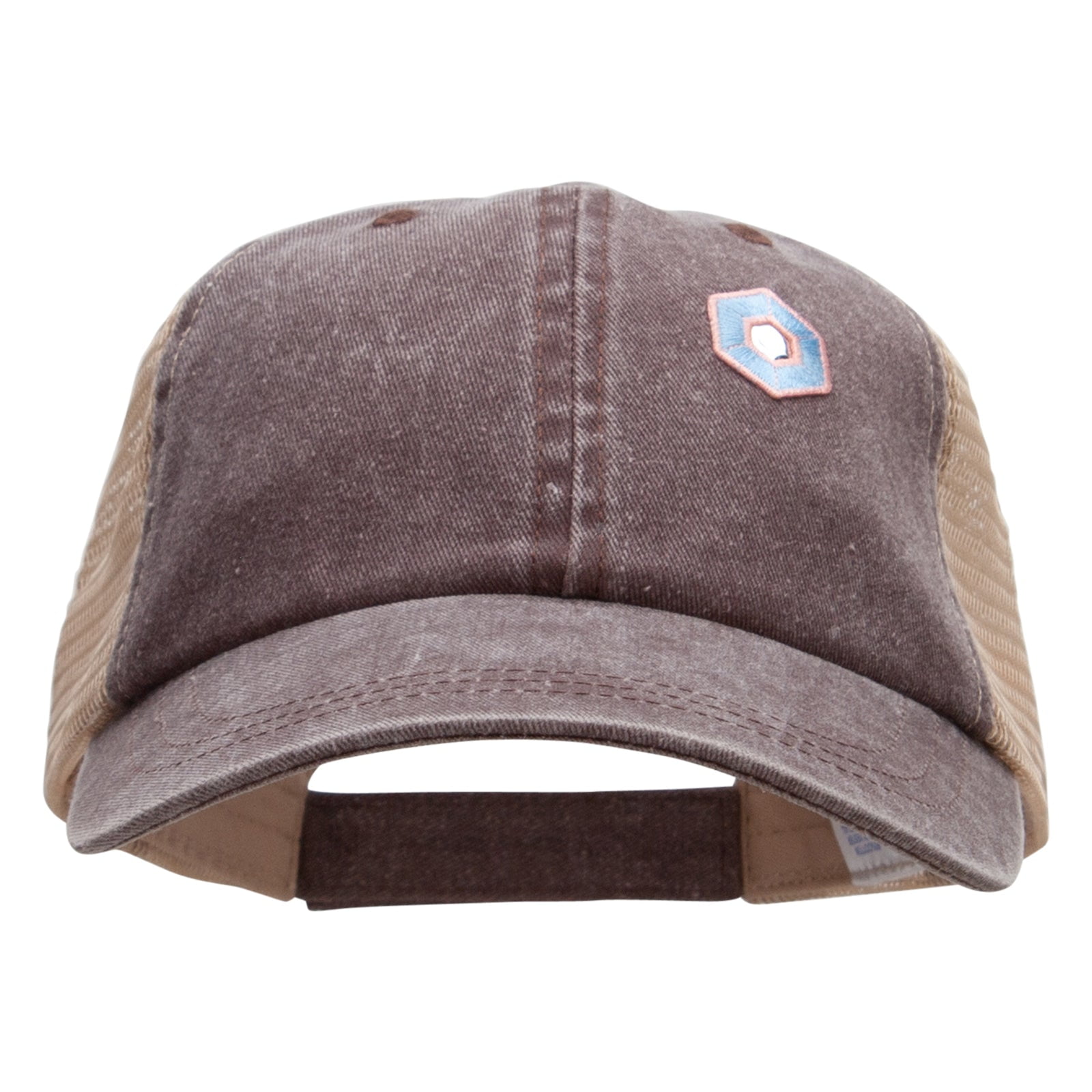 Hexagon with Mirror Center Patched Pigment Dyed Wash Caps - Chocolate ...