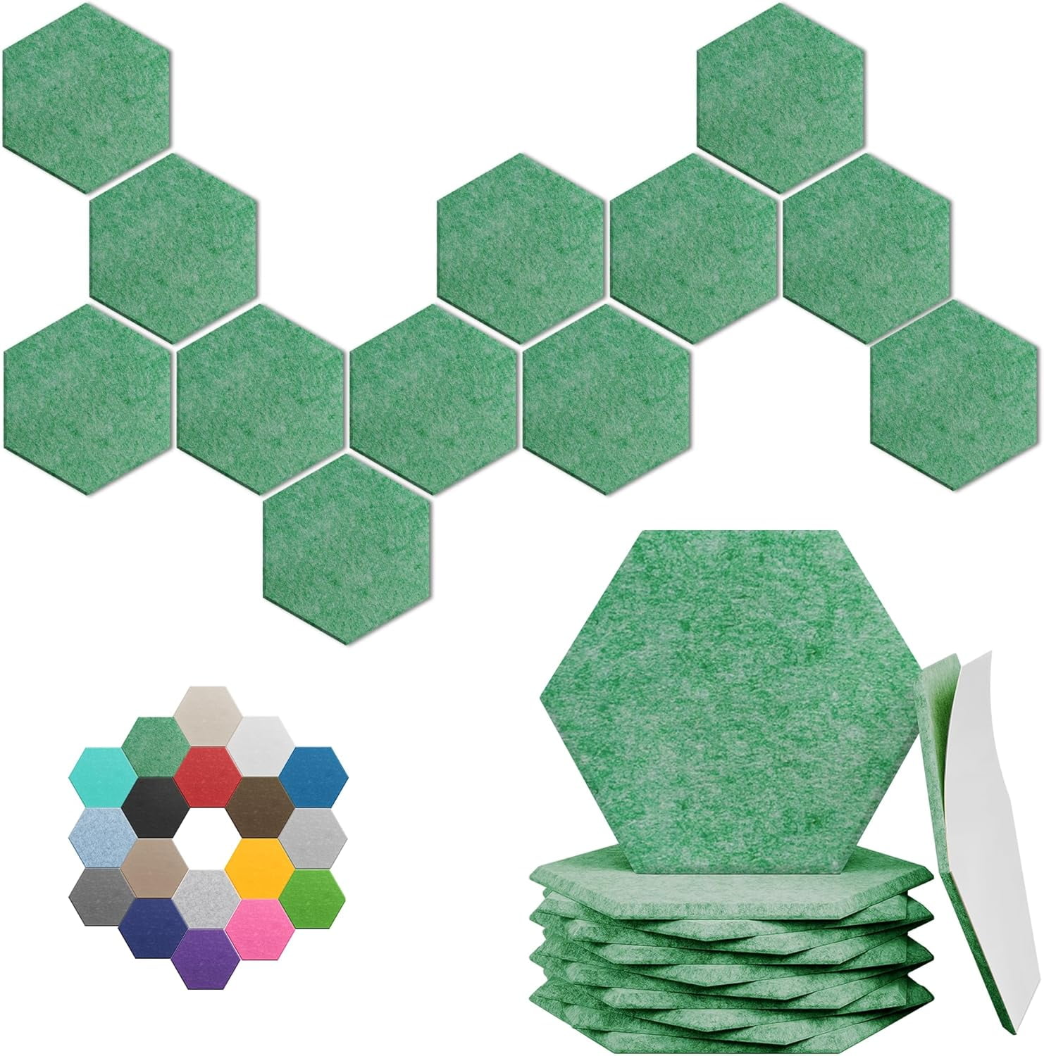 Hexagonal Acoustic Panels-18 Pack High-Density Sound Absorbing Panels ...