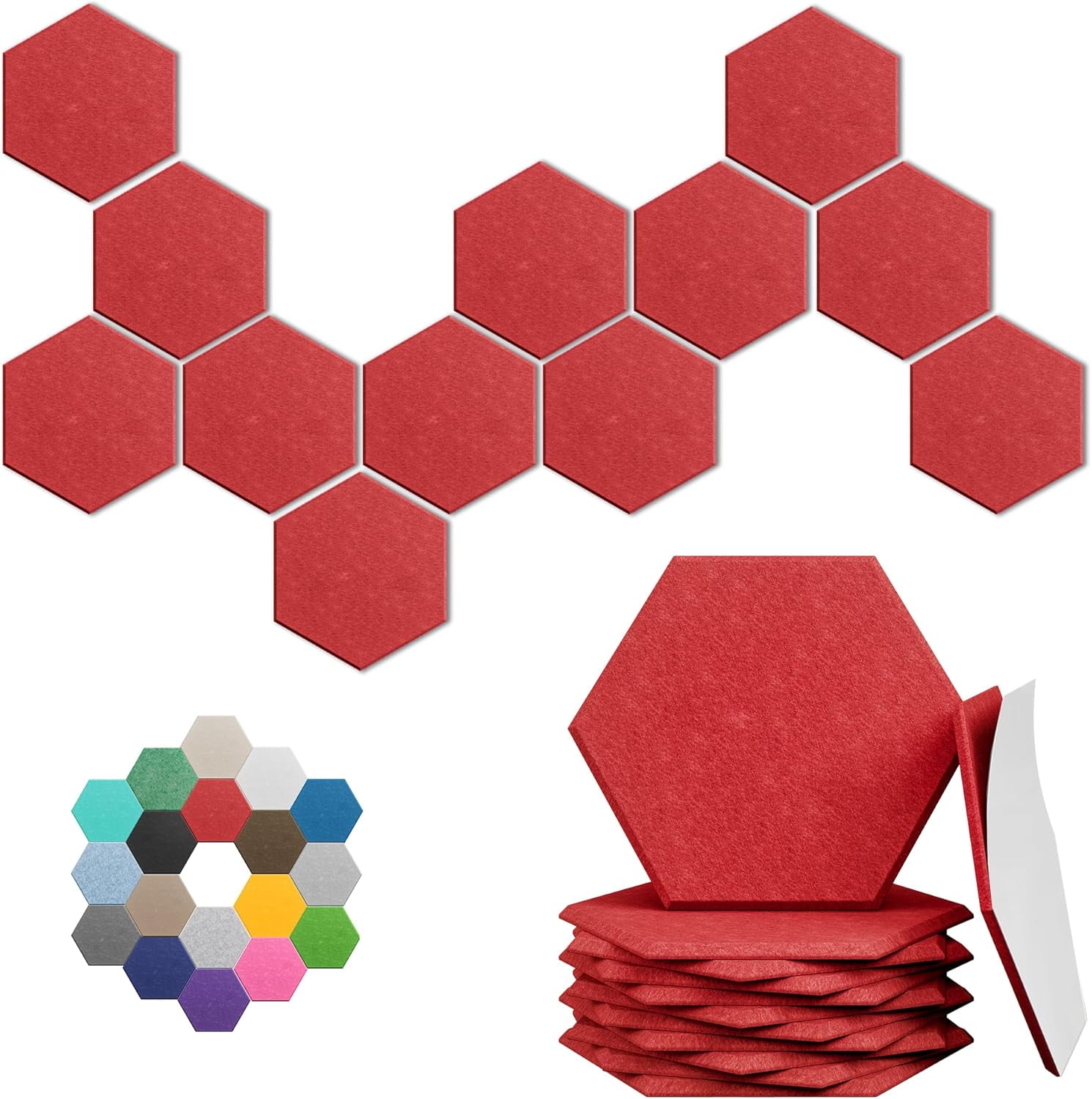 Hexagonal Acoustic Panels-18 Pack High-Density Sound Absorbing Panels ...