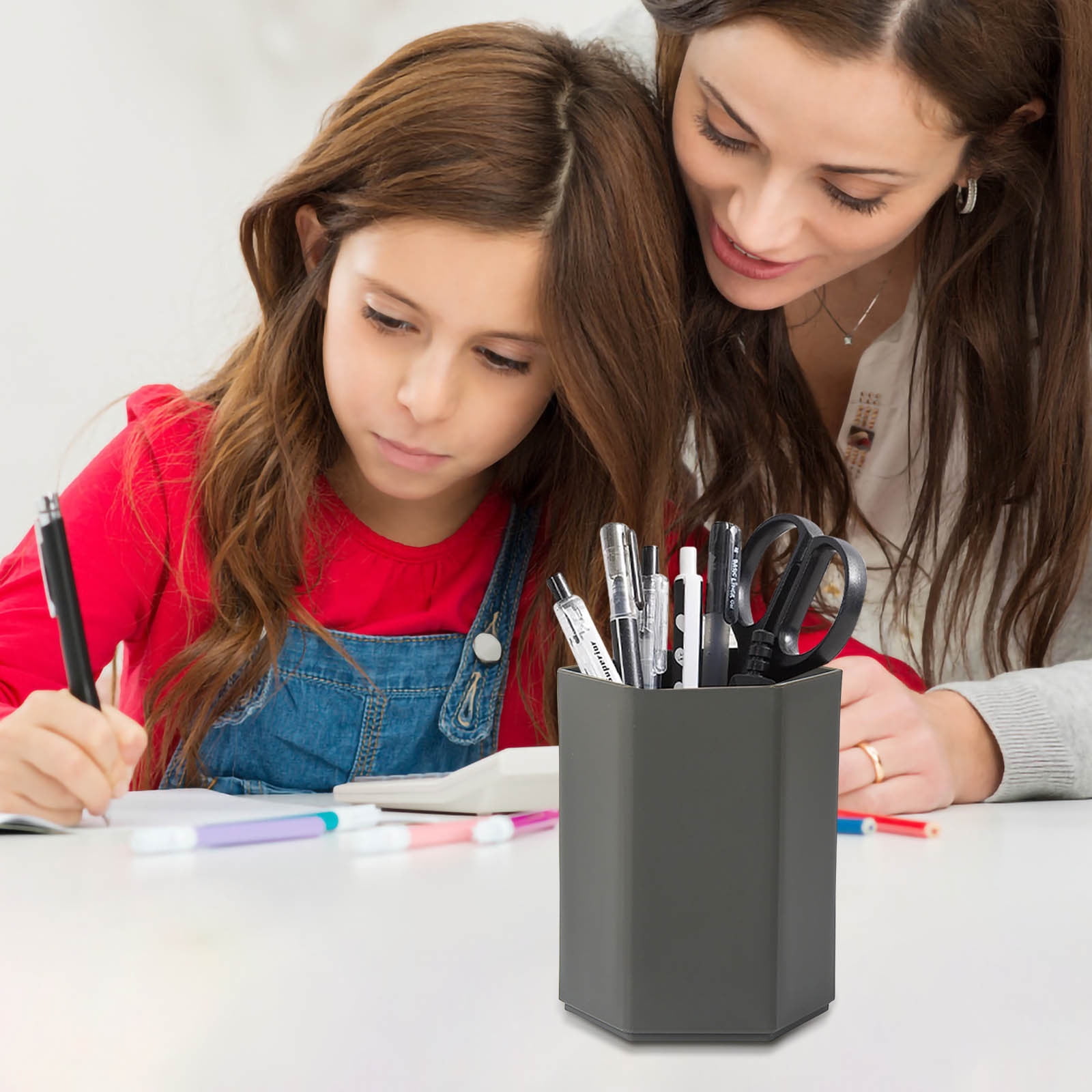 Hexagonal Brush Pot, Primary Academy Desk Organizer, Sturdy Plastic ...