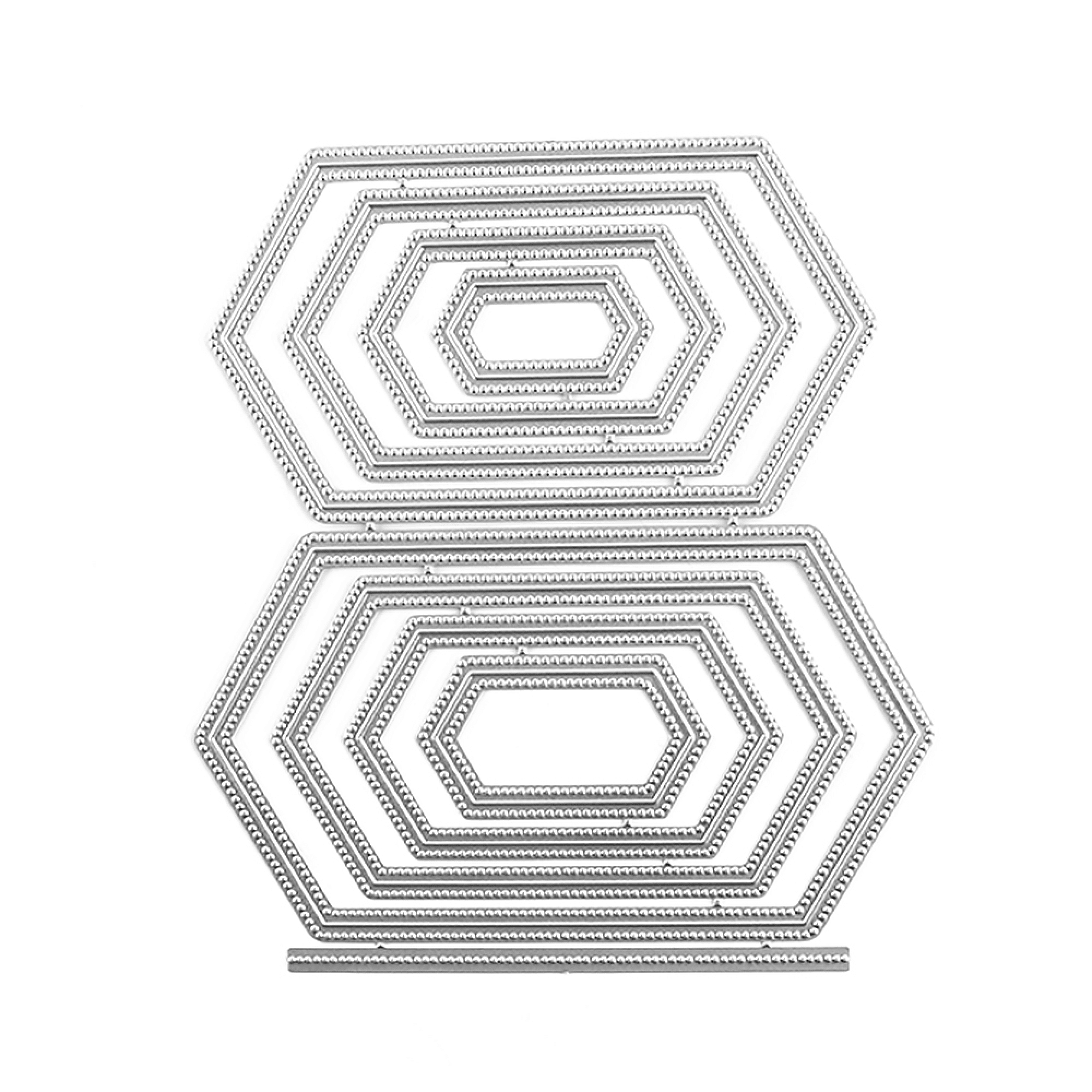 Hexagonal Dotted Edge Die-Cuts Set Metal Cutting Dies for DIY ...