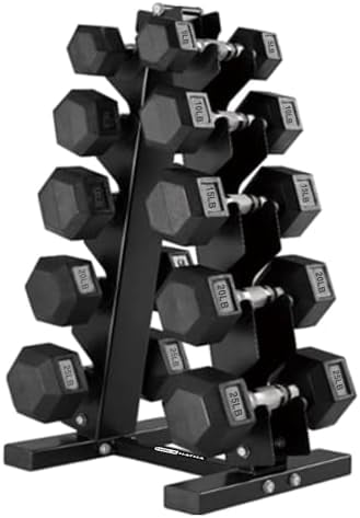 Hexagonal Dumbbell Free Hand Weight Set w/Rack - Walmart.com