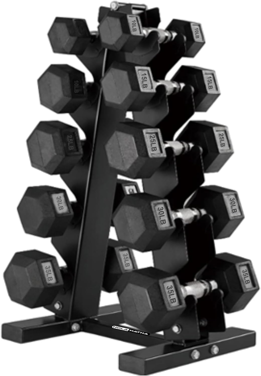 Hexagonal Dumbbell Free Hand Weight Set w/Rack - Walmart.com