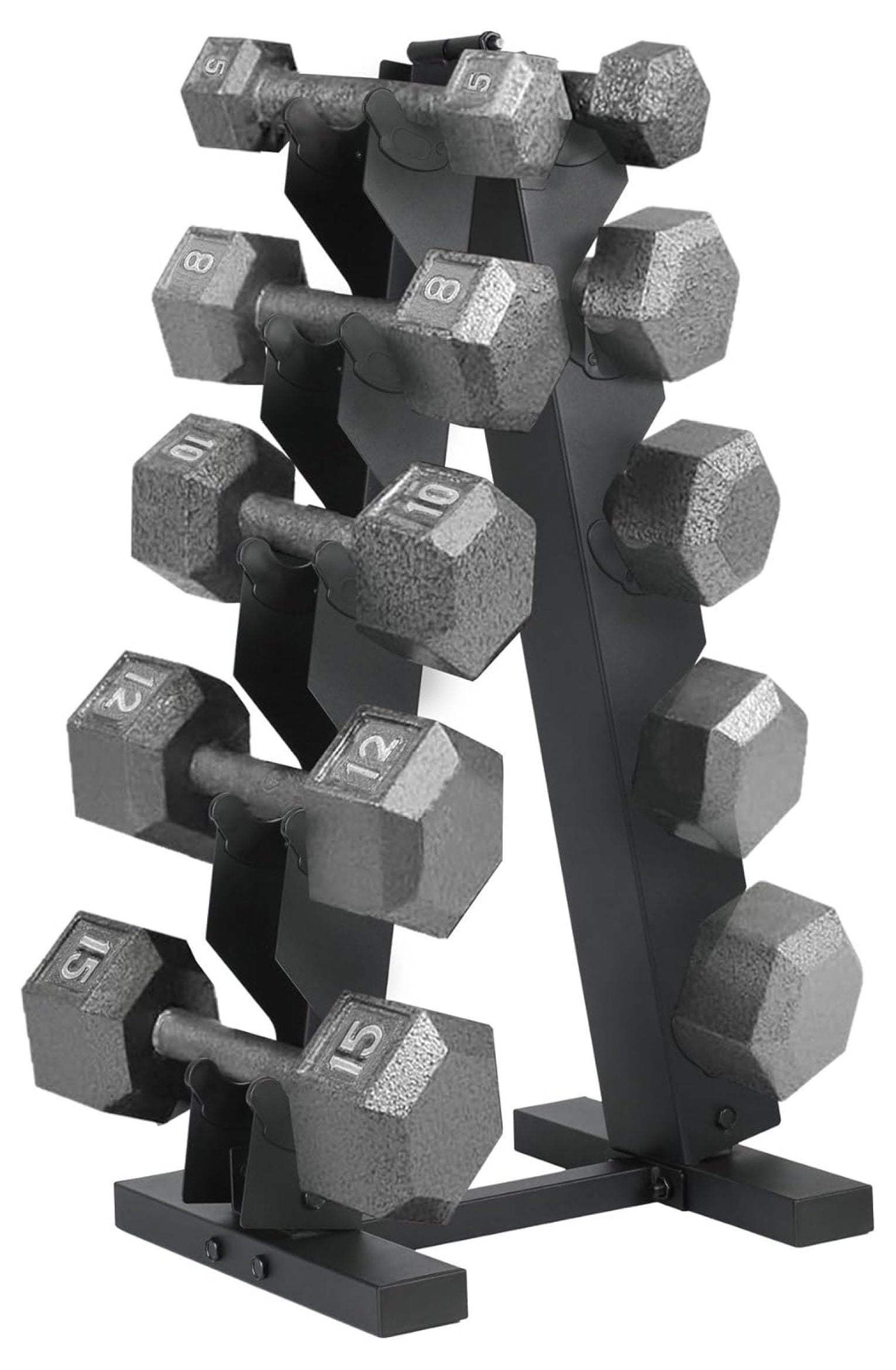 Hexagonal Dumbbell Hand Weight Set w/Rack - Walmart.com