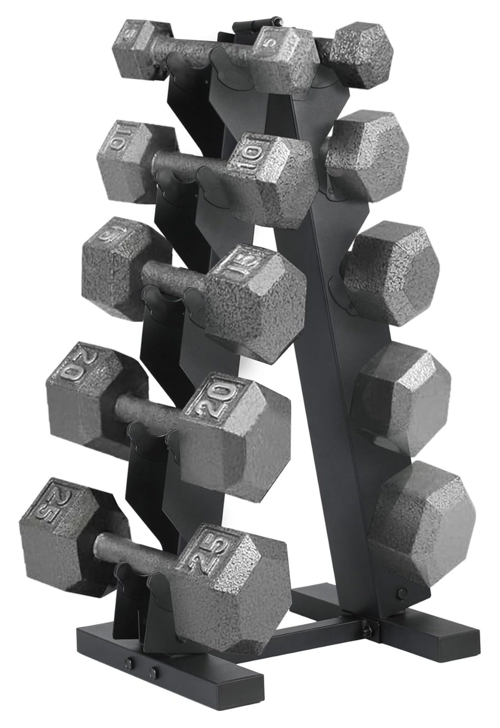 Hexagonal Dumbbell Hand Weight Set w/Rack - Walmart.com