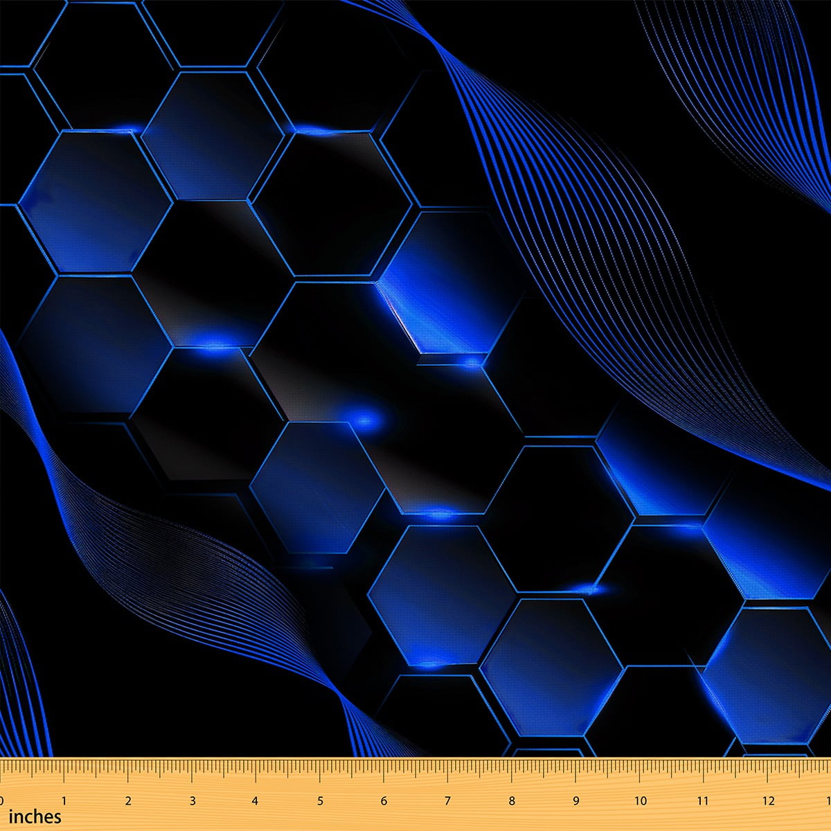 Hexagonal Fabric By The Yard,Geometry Honeycomb Upholstery Fabric ...