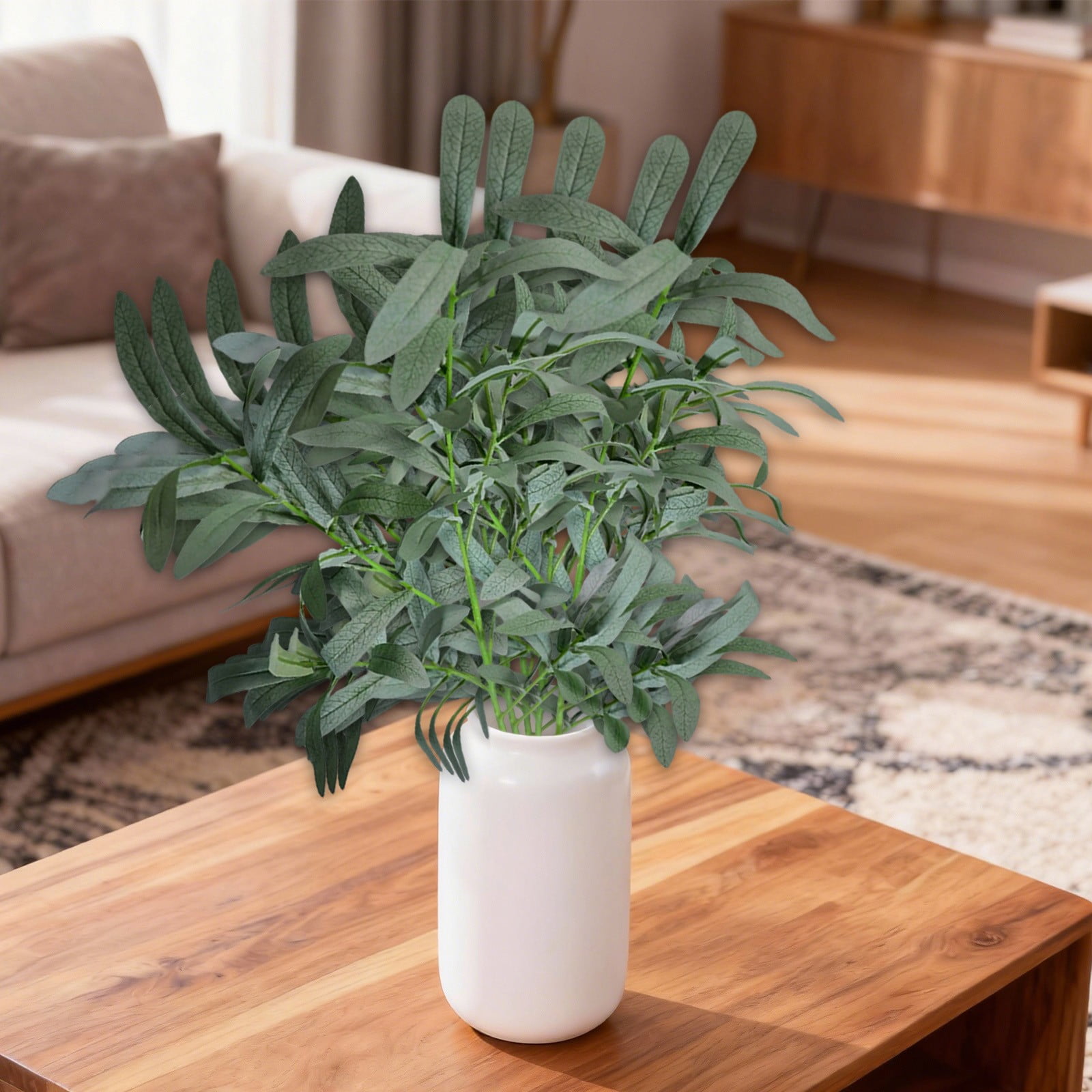 Hexagonal Gray Imitation Olive Leaf, Simulation Olive Single Branch ...