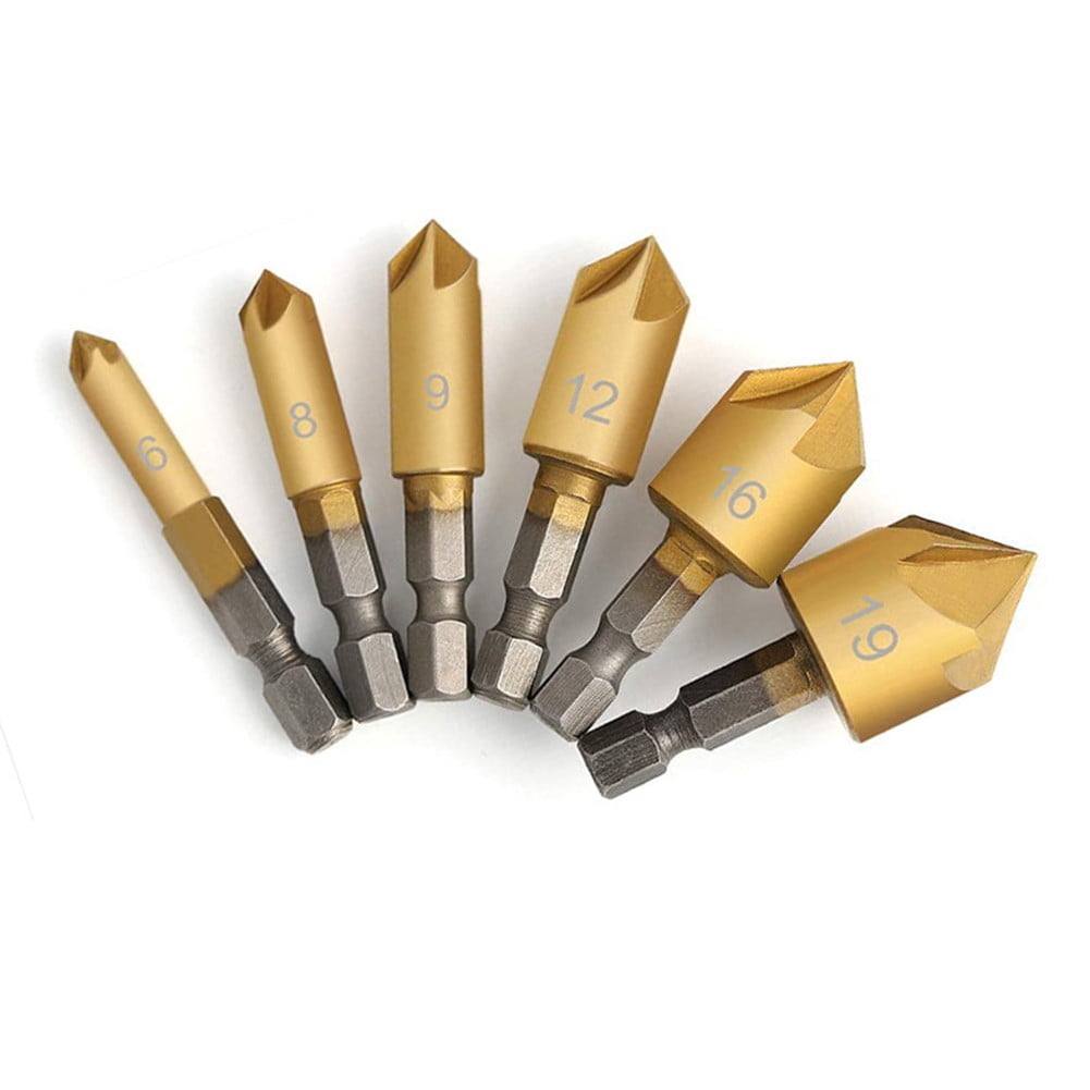 Hexagonal Handle Five-Edged Chamfering Tool 6mm-19mm Hole Opener Wood ...